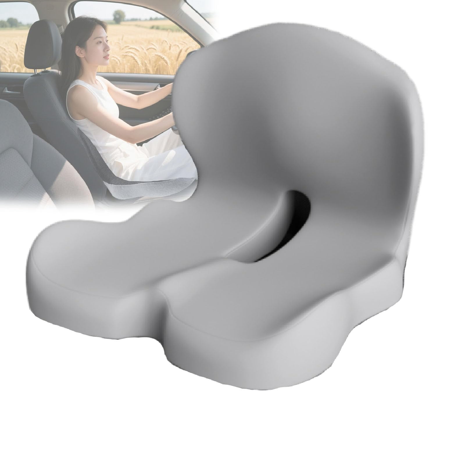 Glamvidas Car Seat Cushion, Memory Foam L-Shaped Integrated Seat ...