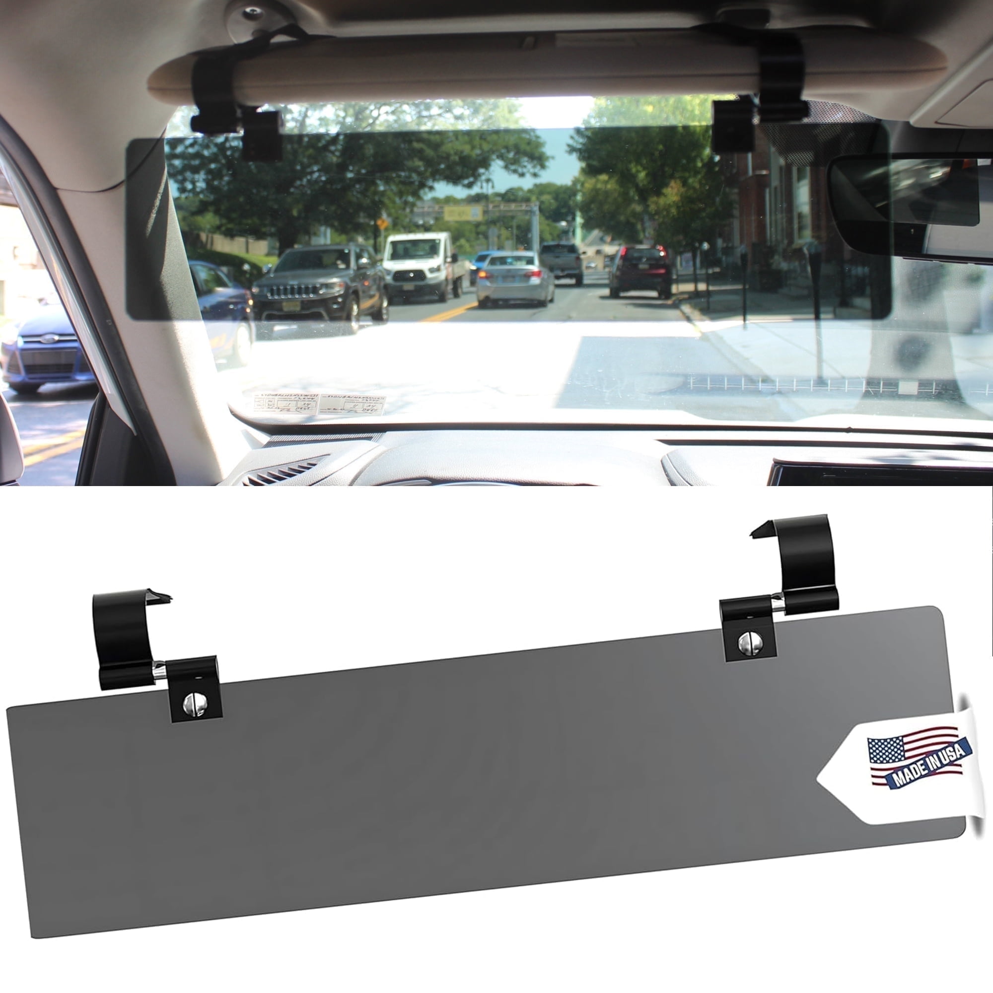 Glare Guard Gray Polarized Sun Visor Extender – Universal Car Visor ...