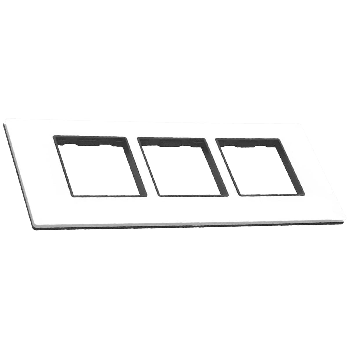 Glare Max Square 6 Modular Plate White with Black Chrome Pack of 26 ...