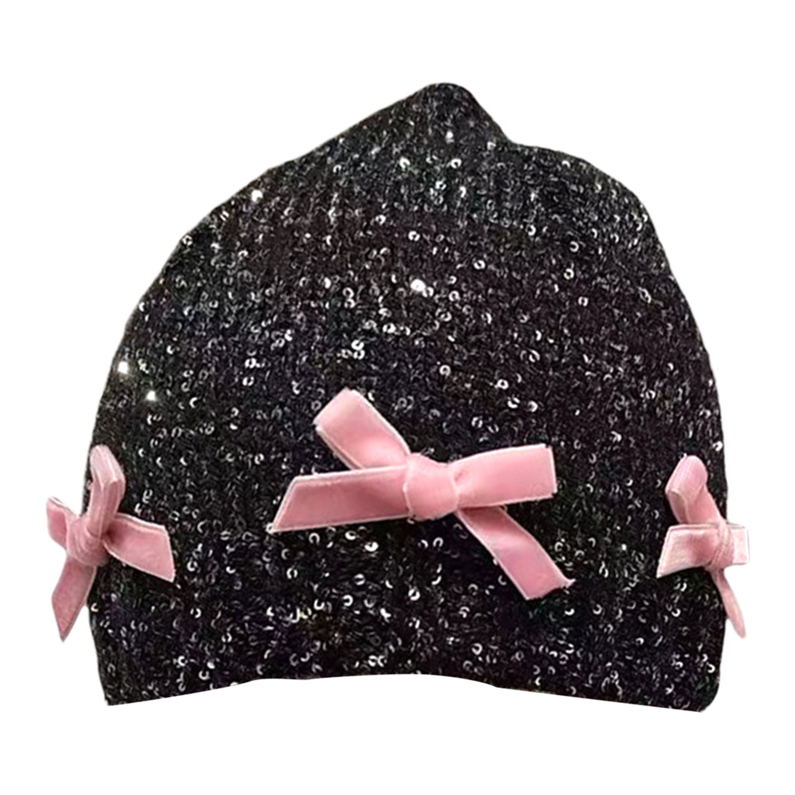 Glaring Bows Embellished Hat Elegant Knitted Skull Hat Adjustable ...