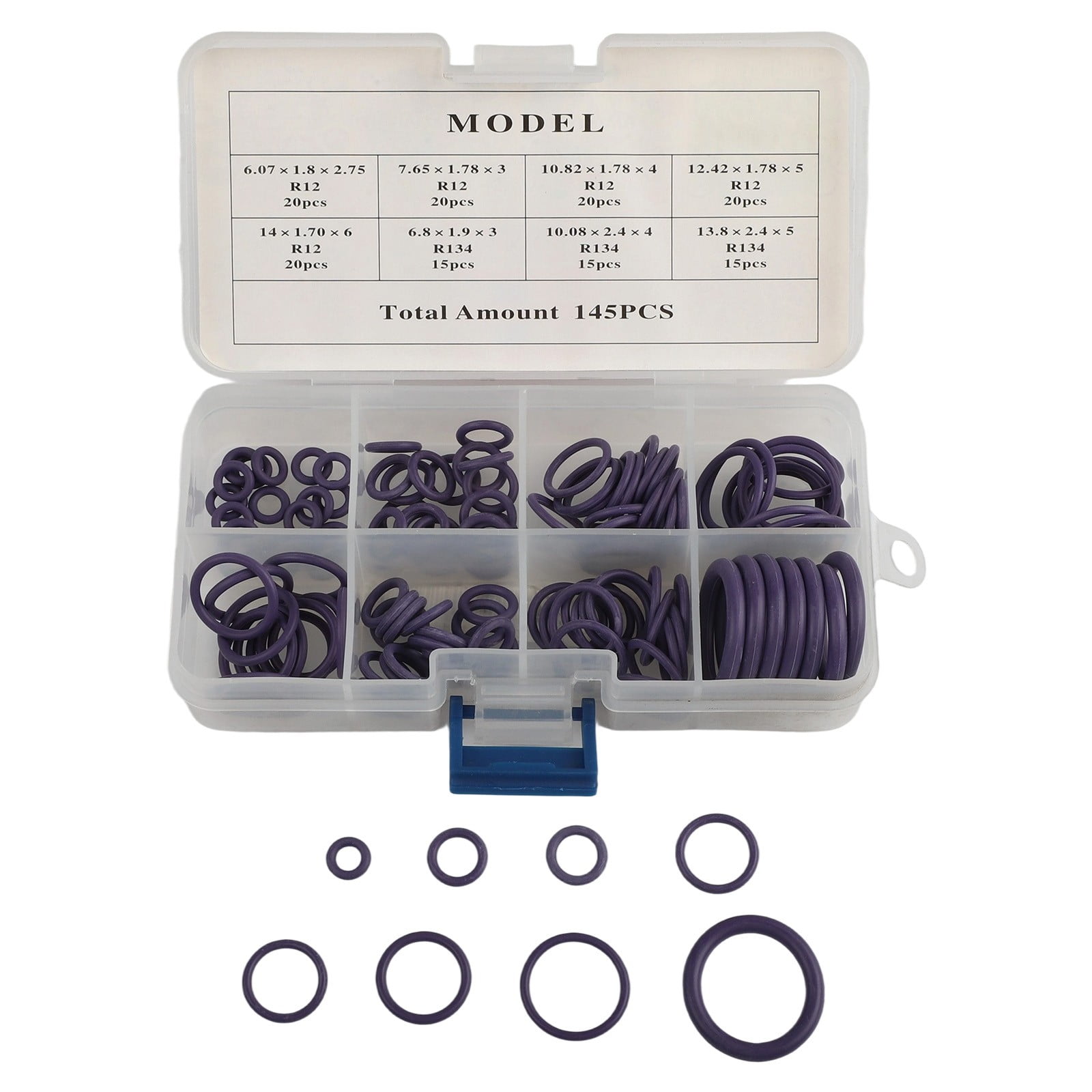 Glarks 8 Sizes 120Pcs Rubber O-Ring Car Auto Vehicle Repair Air ...