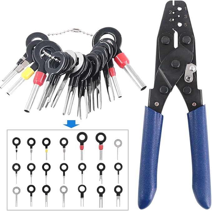 Glarks Pin Terminals Tool Set, A Crimper Tool and 21Pcs Pin Terminals ...