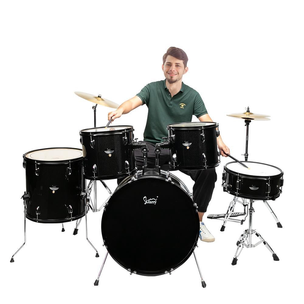Glarry 5 Pieces Full Size Adult Drum Set Cymbals Kit with Stool ...