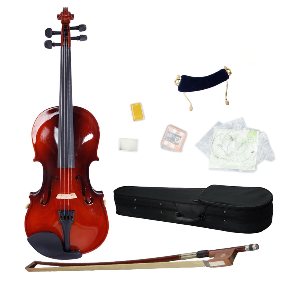 Glarry Acoustic Student Solid Violin Fiddle Starter Kit with + Case ...