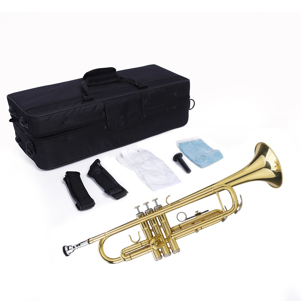 Glarry Brass Bb Trumpet with 7C Mounthpiece for Kids & Adults, Trumpet ...