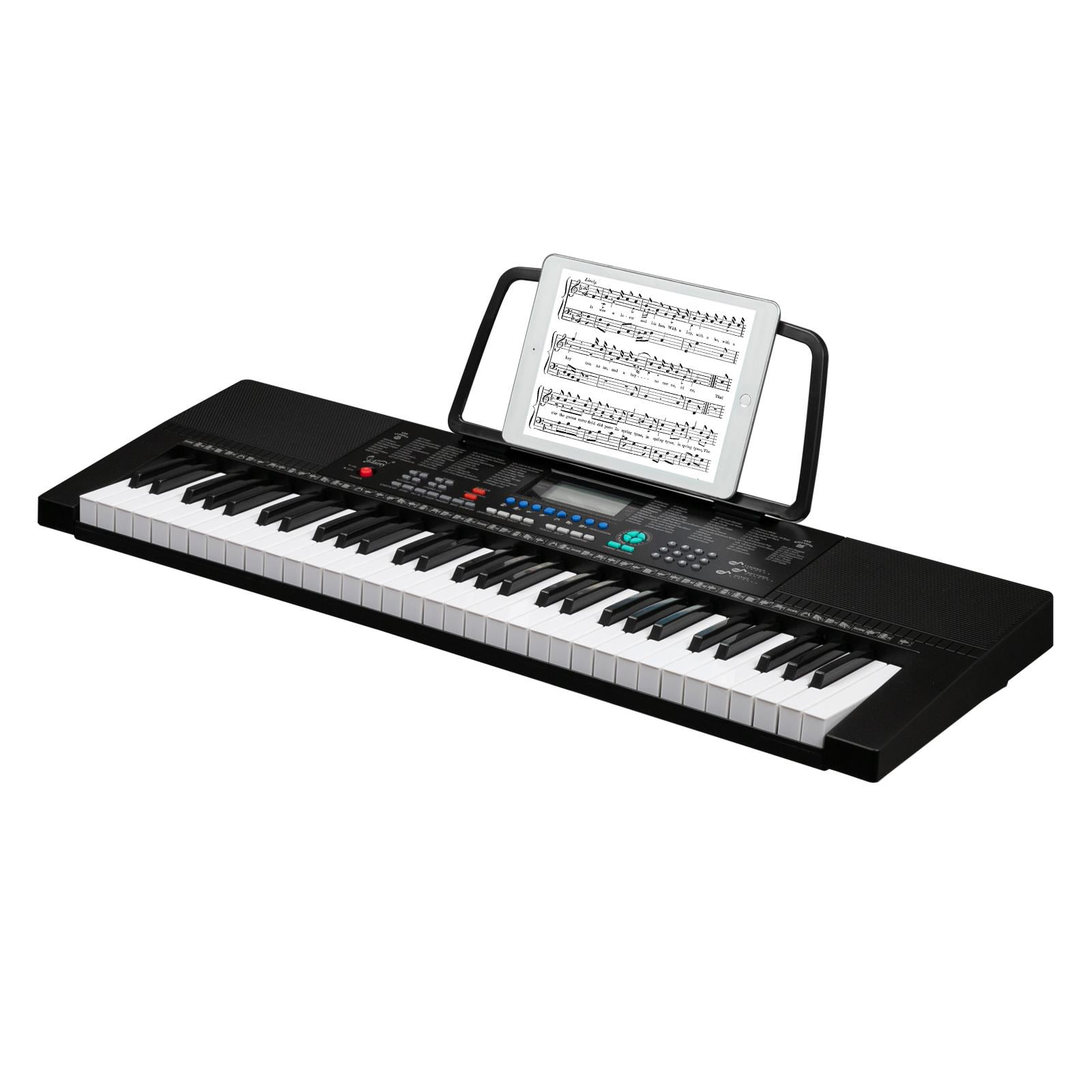 Glarry Plastic Portable 61 Keys Keyboard Piano for Beginners, Black ...