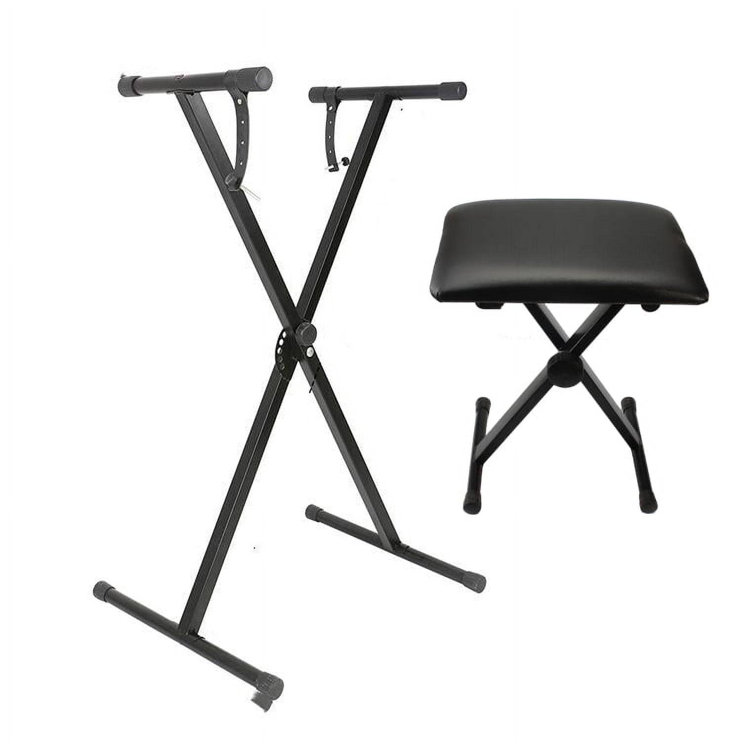 Glarry Stool Musical Single X Keyboard Stand and Deluxe Bench ...