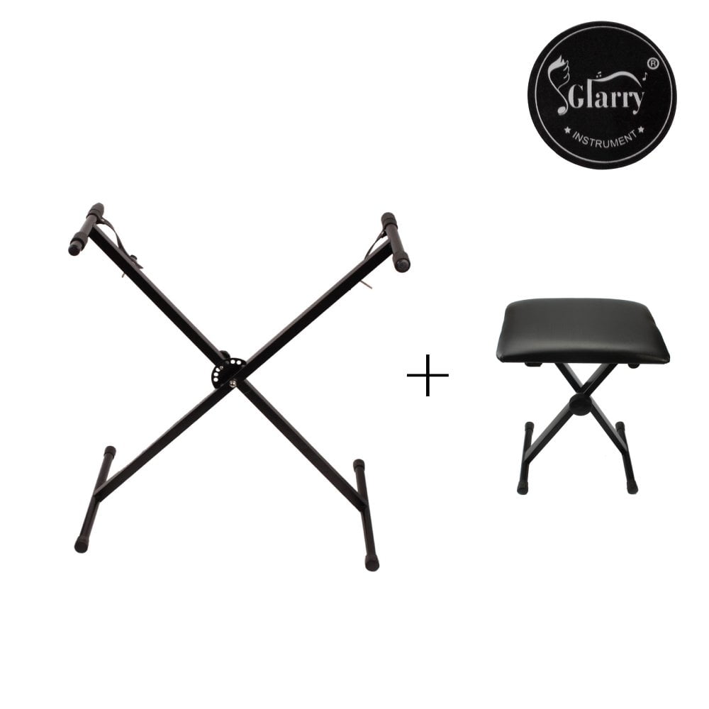 Glarry Single-tube X-type Keyboard Stand, Adjustable Folding Piano ...