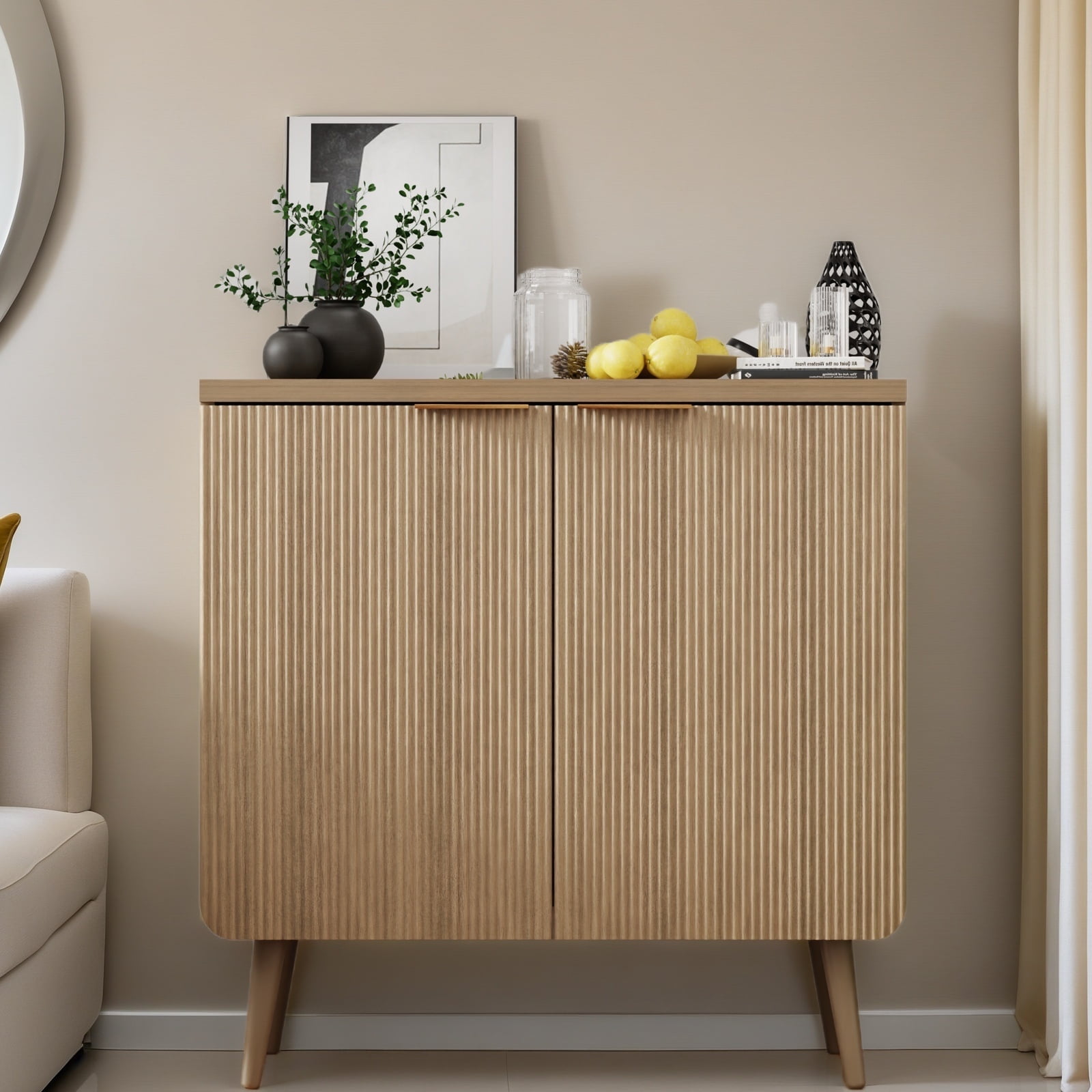 GlasFlength Buffet Cabinet with Storage, Multifunctional Storage ...