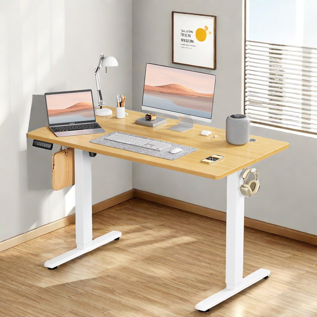 GlasFlength Ergonomic Standing Desk, Height Adjustable Electric ...