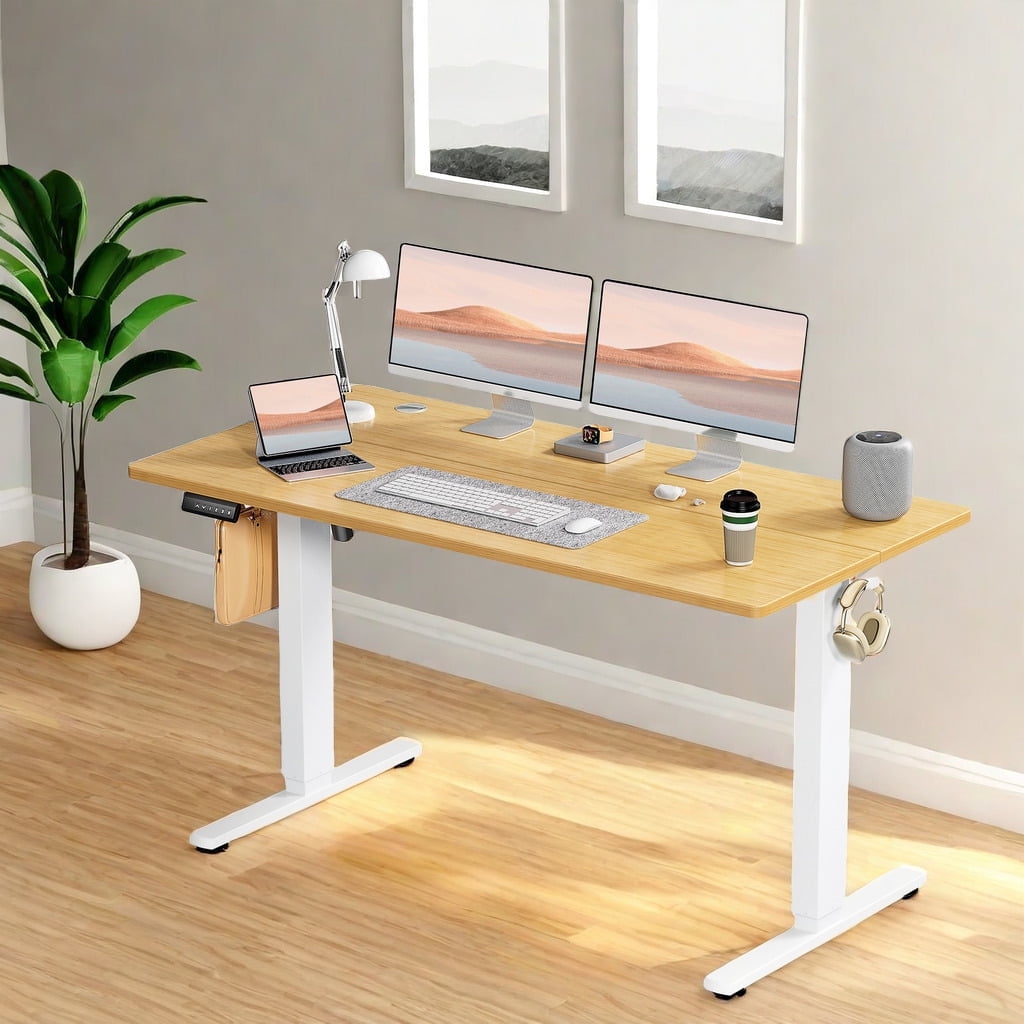 GlasFlength Ergonomic Standing Desk, Height Adjustable Electric ...