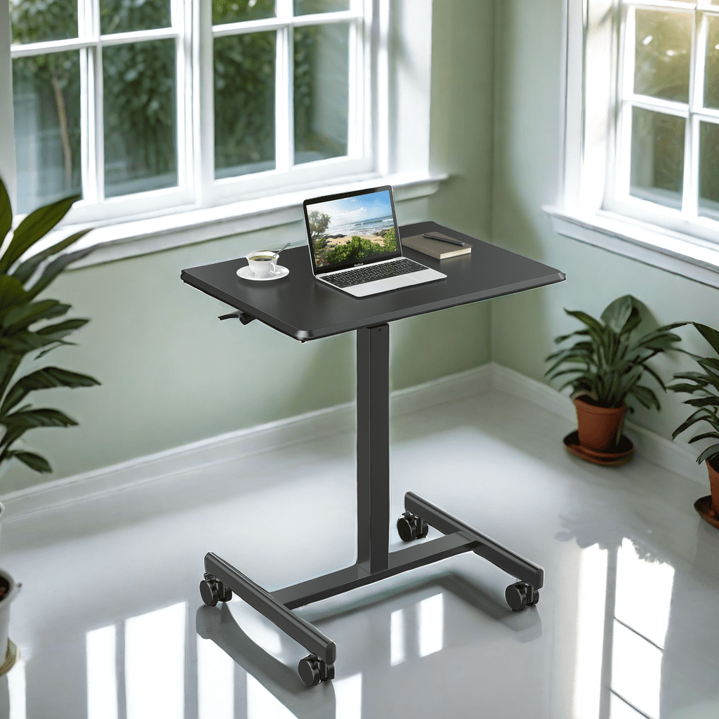 GlasFlength Mobile Small Standing Desk Adjustable Height, Portable ...
