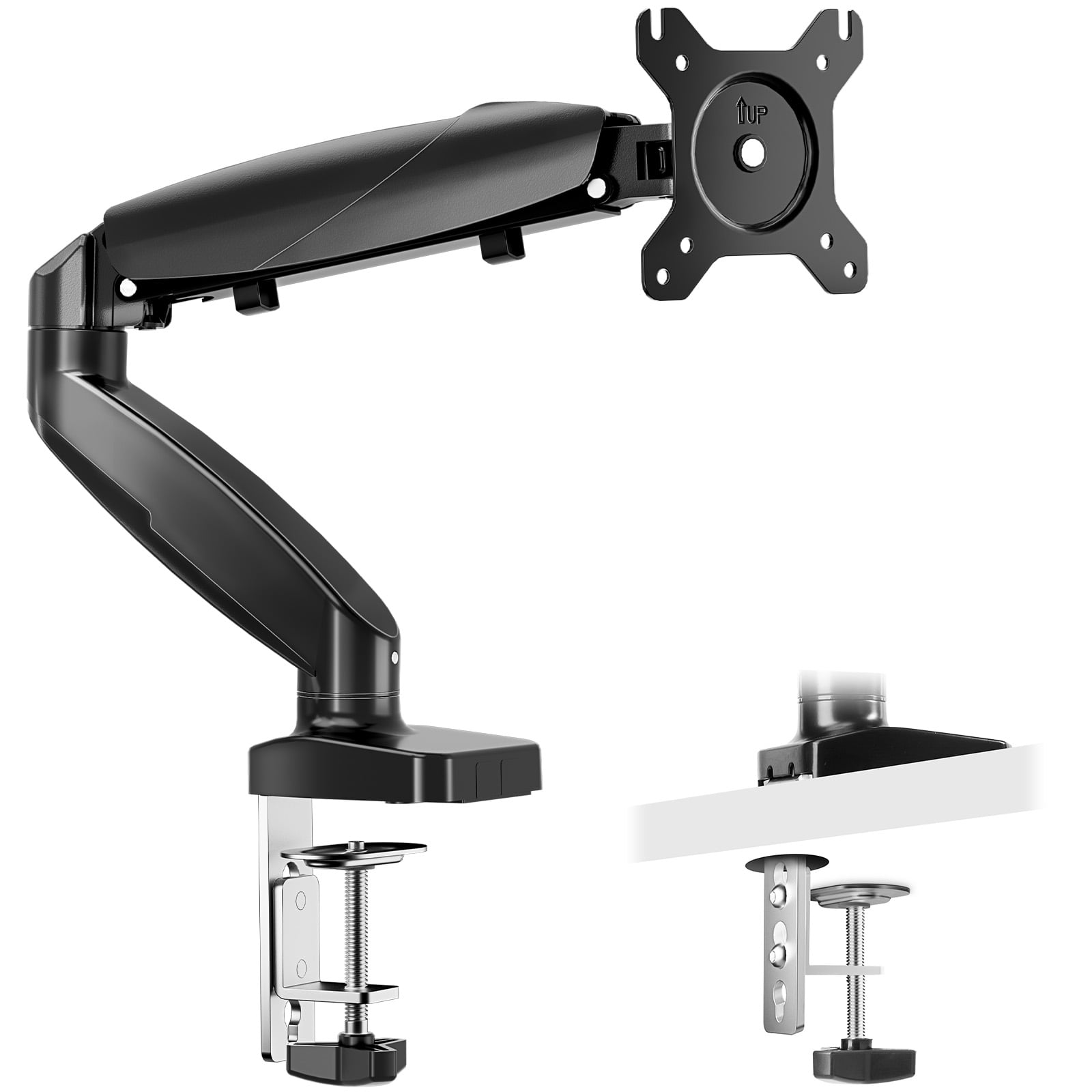 GlasFlength Single Monitor Arm for Desk Mount, Portable Computer ...