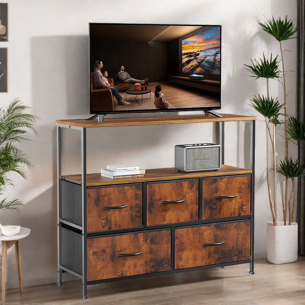 GlasFlength TV Stand for 45 In Television, Modern Entertainment Center ...