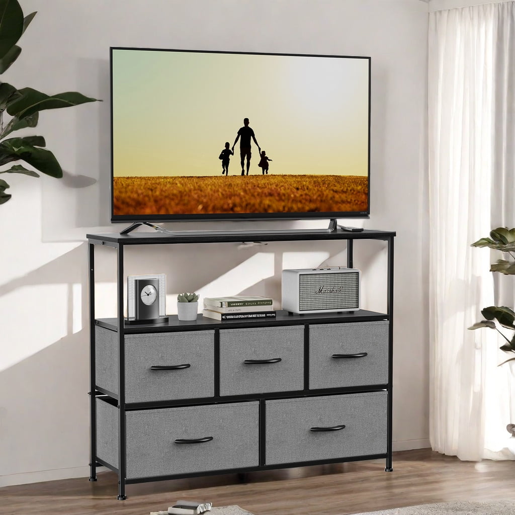 GlasFlength TV Stand for 45 In Television, Modern Entertainment Center ...