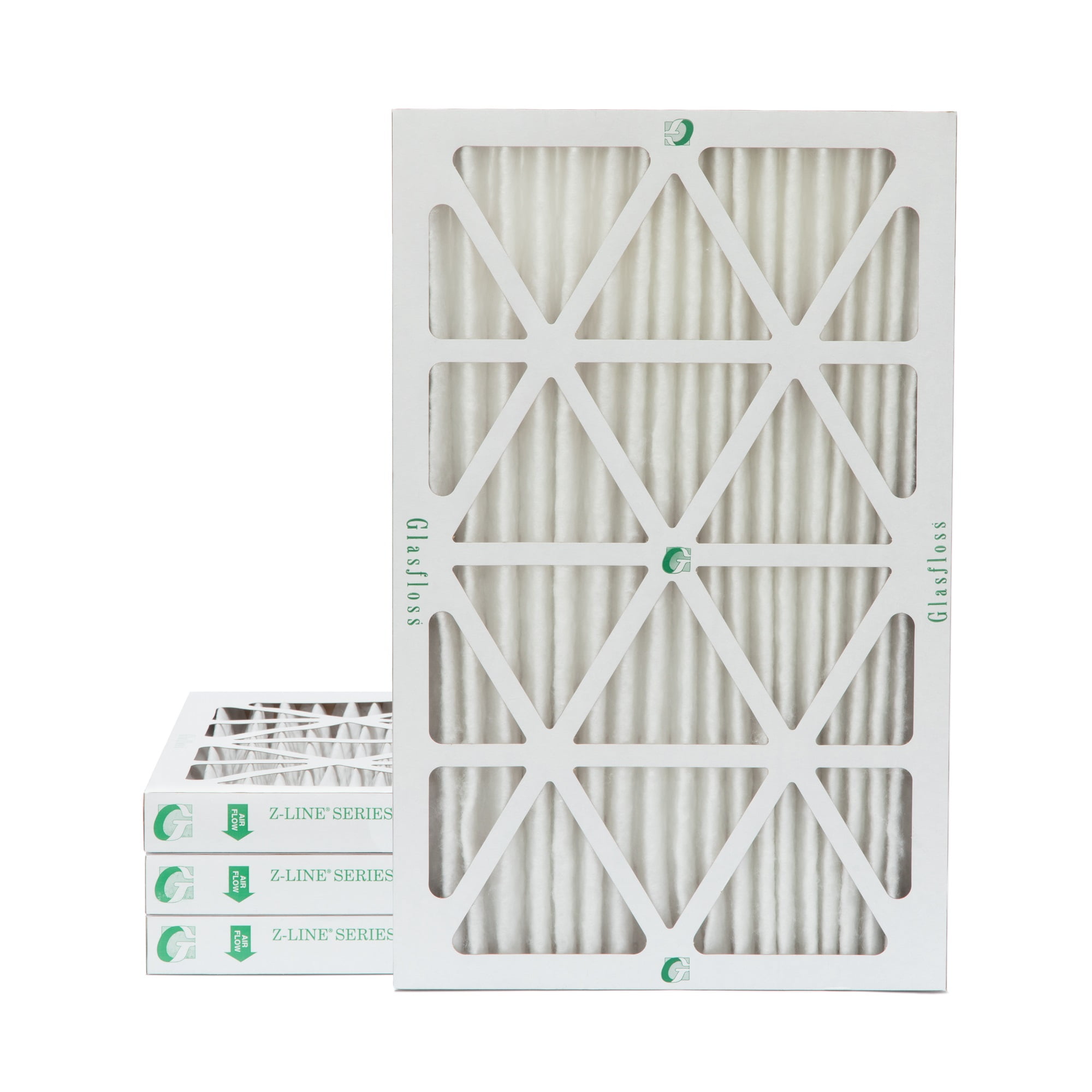 Glasfloss ZL 14x25x2 MERV 10 Pleated AC Furnace Air Filters. Box of 4 ...