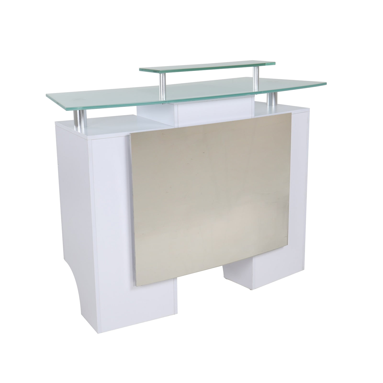 Glasglow Reception Desk with Frosted Glass Top, Modern Woodwork, Office ...