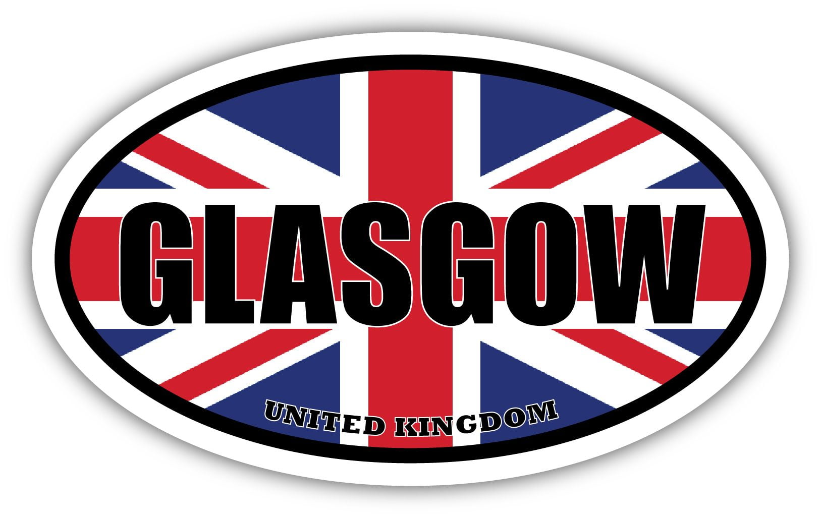 Glasgow United Kingdom Flag Oval Decal Vinyl Bumper Sticker 3x5 inches ...