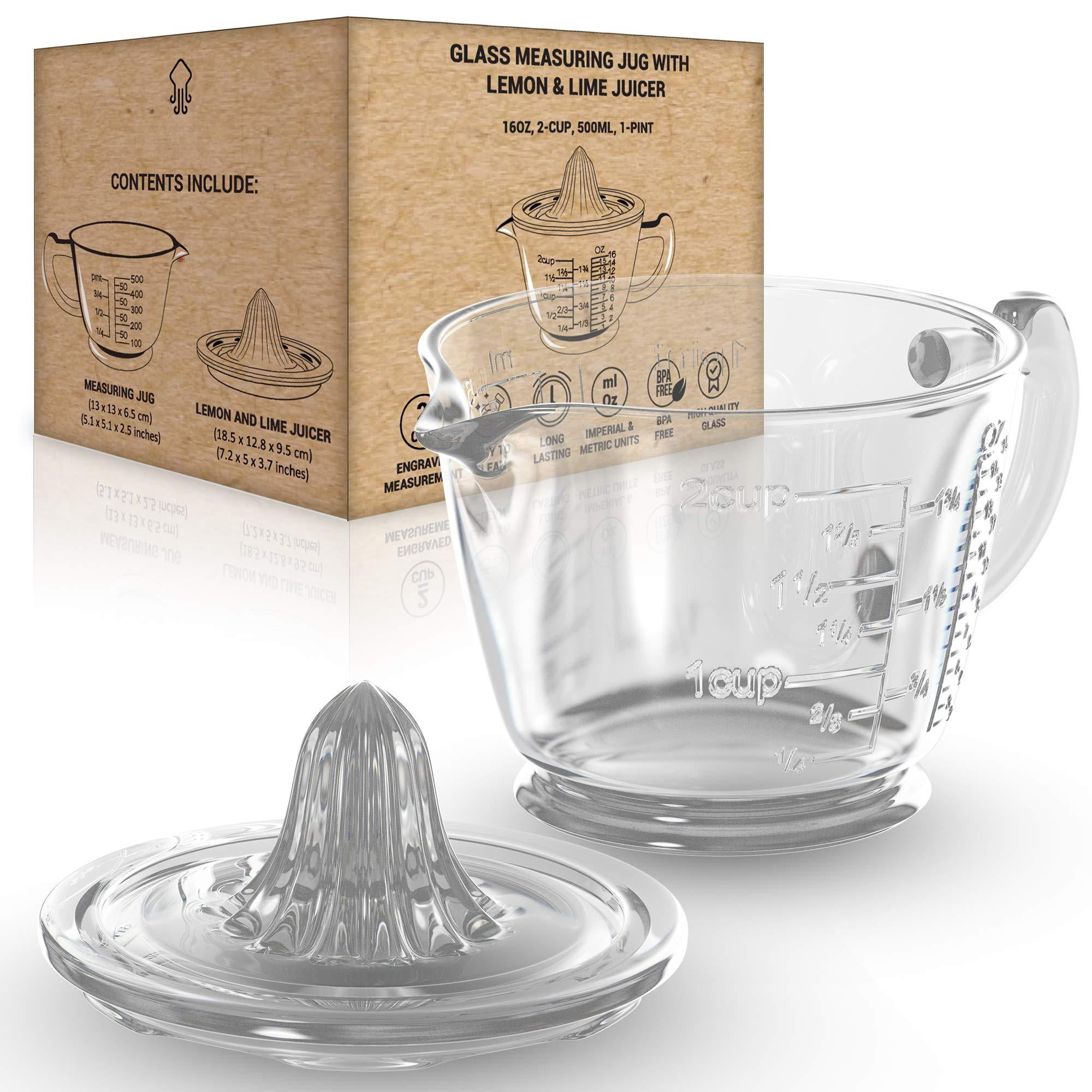 2-Cup Clear Glass Manual Citrus Juicer and Measuring Cup - Walmart.com