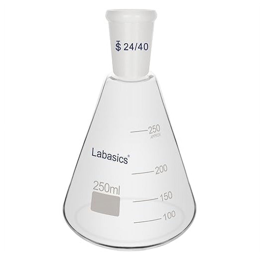 Glass 24/40 Erlenmeyer Flask, Borosilicate Glass Heavy Wall Flask with ...