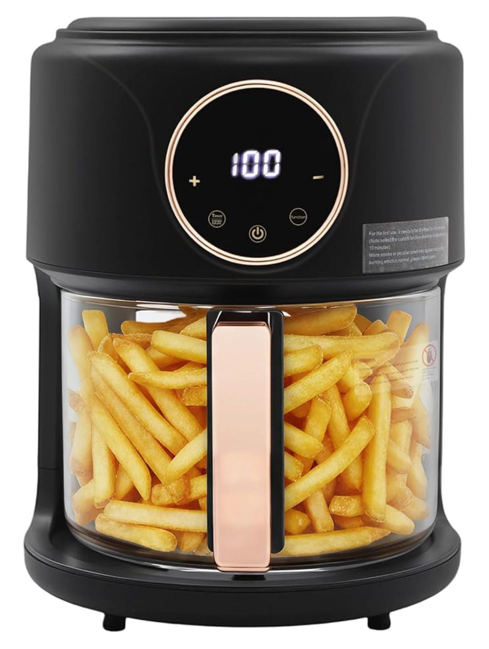 Glass Air Fryer 3.81Qt Capacity Air Fryer with 360° Transparent Glass ...