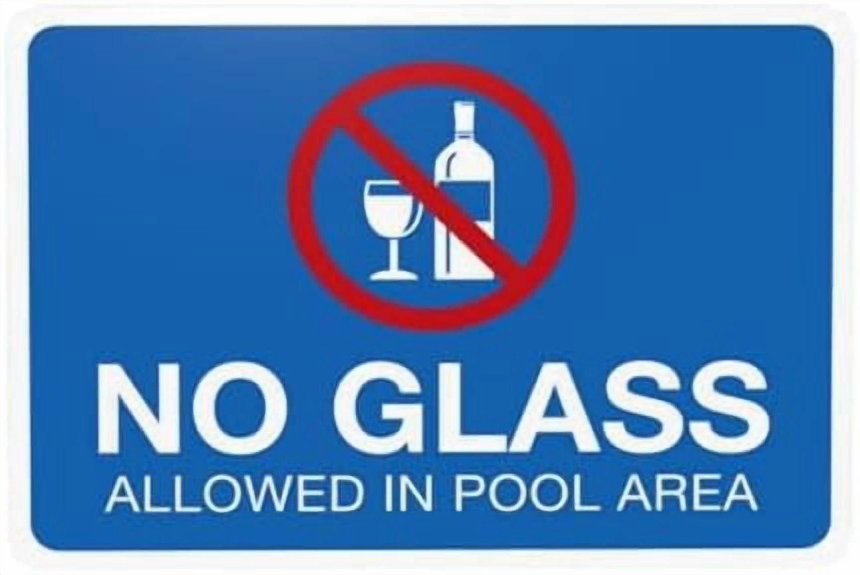 No Glass Allowed in Pool Area Warning Sign, Pool Rules Metal Signs for ...
