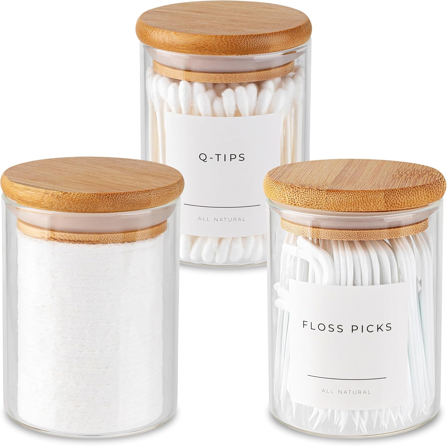 Glass Apothecary Jars, Bathroom Container Set, Bathroom Organizers and ...