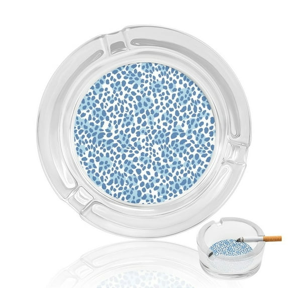 Glass Ashtray 3.5×3.3in Groove Design Edge Smooth No Bubbles For Living ...