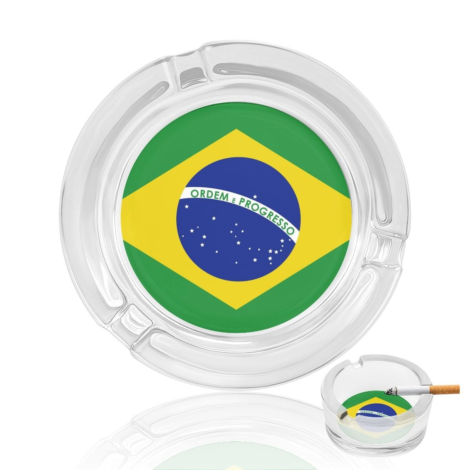 Glass Ashtray 3.5×3.3in Groove Design Edge Smooth No Bubbles For Living ...