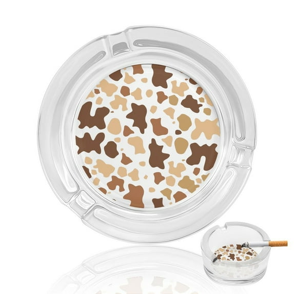 Glass Ashtray 3.5×3.3in Groove Design Edge Smooth No Bubbles For Living ...