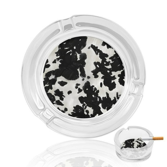 Glass Ashtray 3.5×3.3in Groove Design Edge Smooth No Bubbles For Living ...