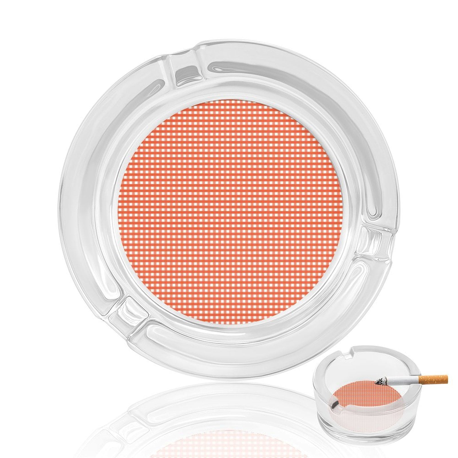 Glass Ashtray 3.5×3.3in Groove Design Edge Smooth No Bubbles For Living ...