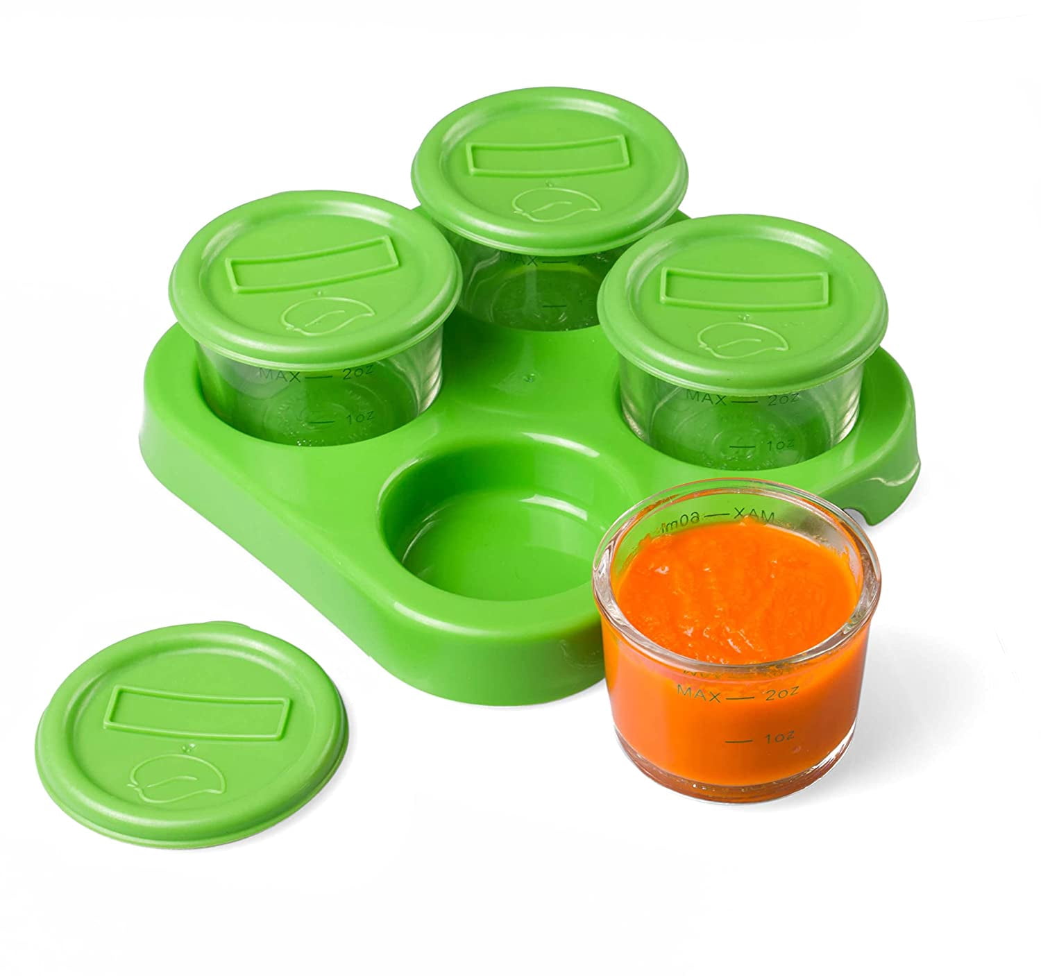 Glass Baby Food Jars (4-2oz) - Microwavable, Freezer and Dishwasher ...