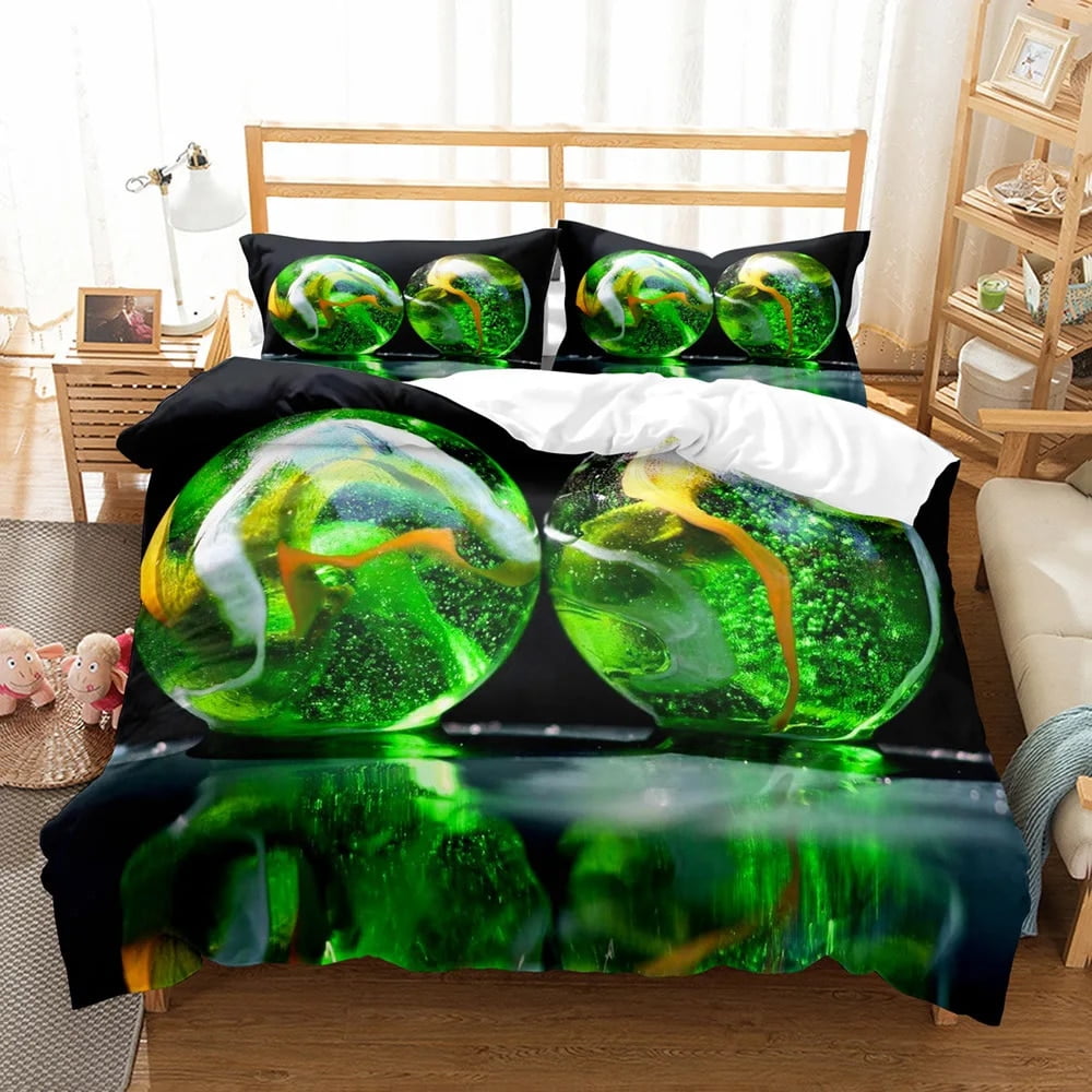 Glass Ball Duvet Cover Set King Size 3D Printed Colourful Glass Ball ...
