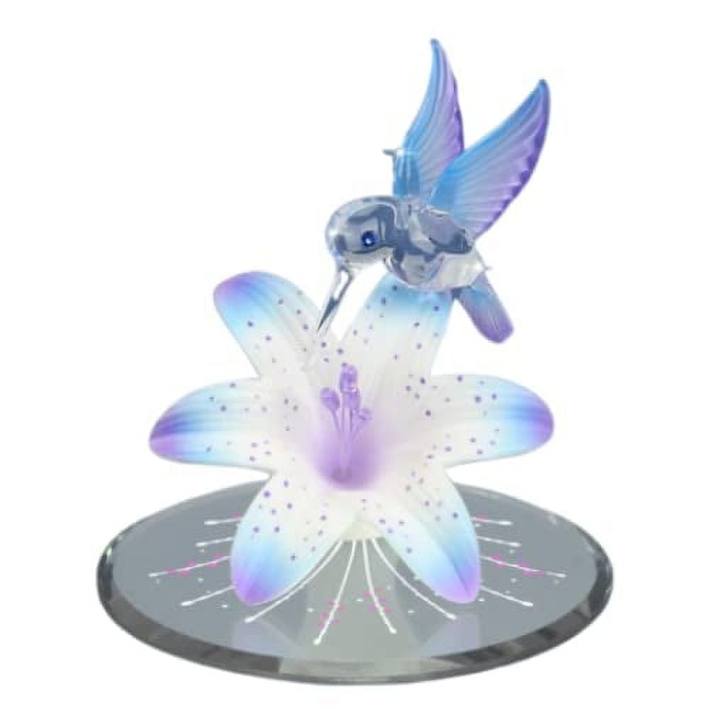 Glass Baron Blue Hummingbird and Lily T5 350-BB - Walmart.com