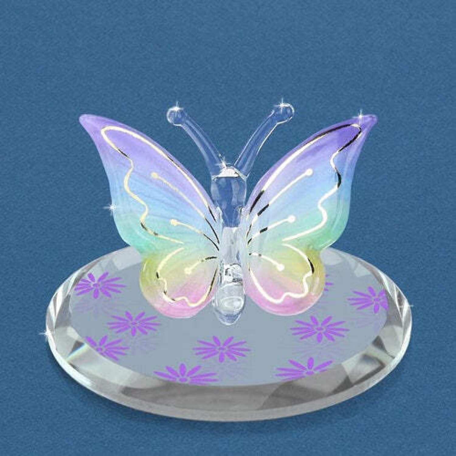Glass Baron Butterfly Figurine - Lavender Rainbow - Walmart.com