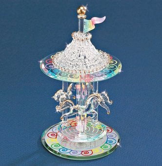 Glass Baron Decorative Handcrafted Carousel Figurine with 22k Gold ...