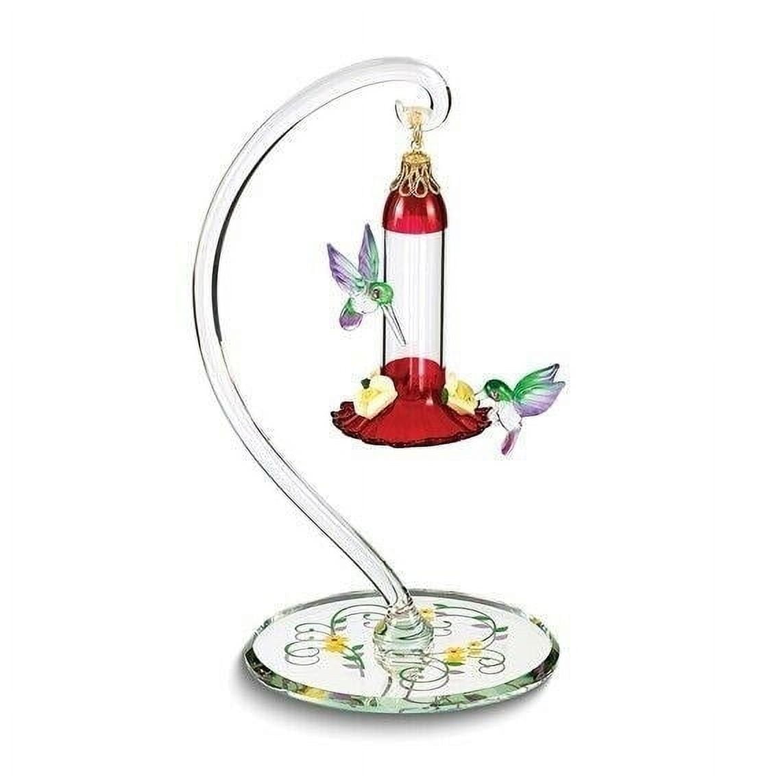 Glass Baron Hummingbirds with Sweet Feeder Handcrafted Glass Figurine ...