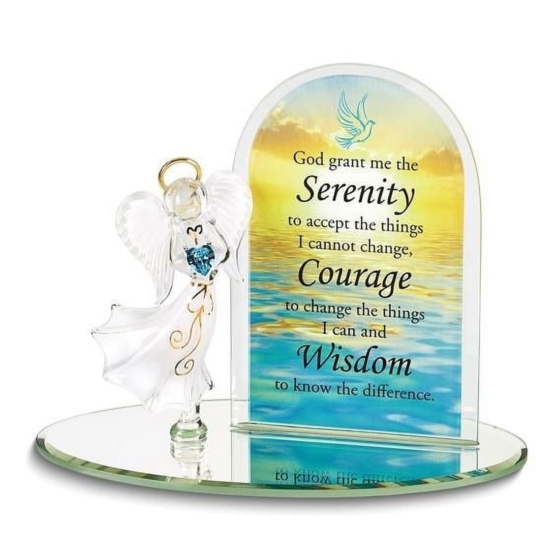 Glass Baron Serenity Prayer with Angel Glass Figurine - Walmart.com
