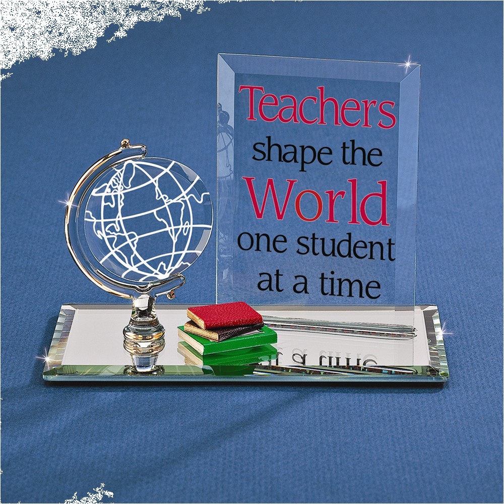 Glass Baron Teachers Shape The World Plaque and Globe - Walmart.com