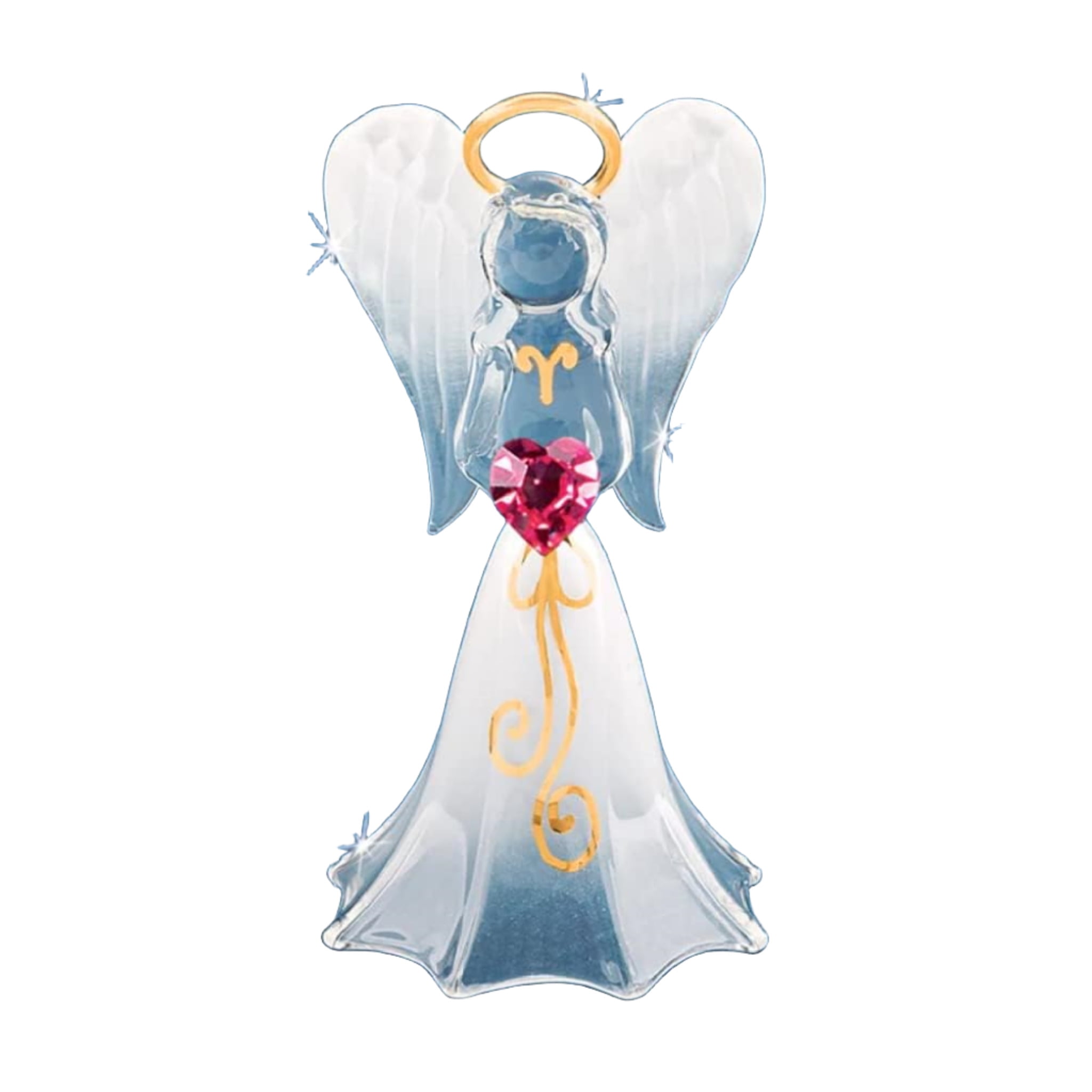 Glass Baron White Angel with Crystal Heart Figurine - Walmart.com