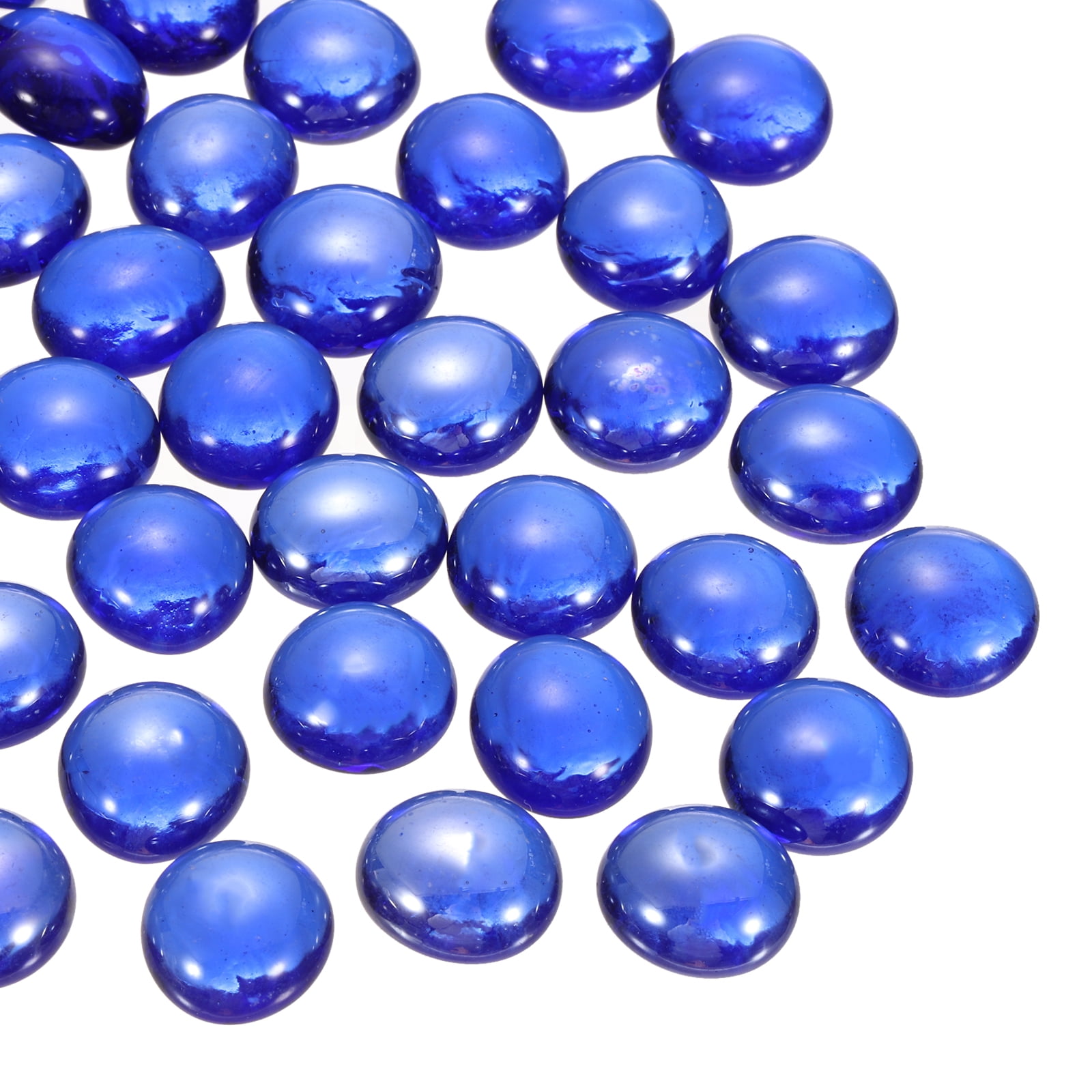 Glass Beads,20pcs Flat Glass Gemstone Deep Blue 0.22lbs (0.47-0.55 ...