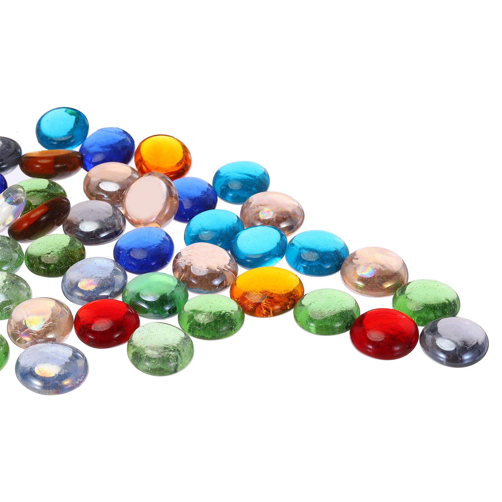 Glass Beads,36pcs Flat Glass Gemstone Transparent Colorful Mixed 0 ...