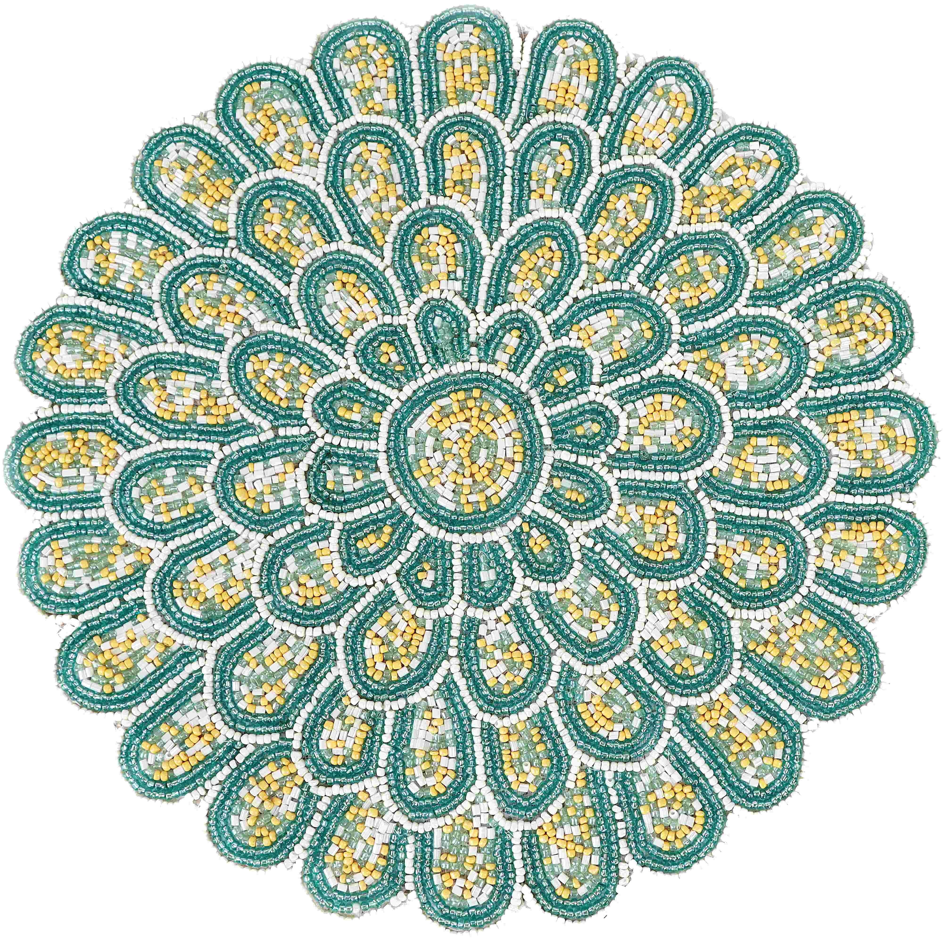 Glass Beads & Polyester Table Place Mats for Table Décor - (Pack of 1 ...