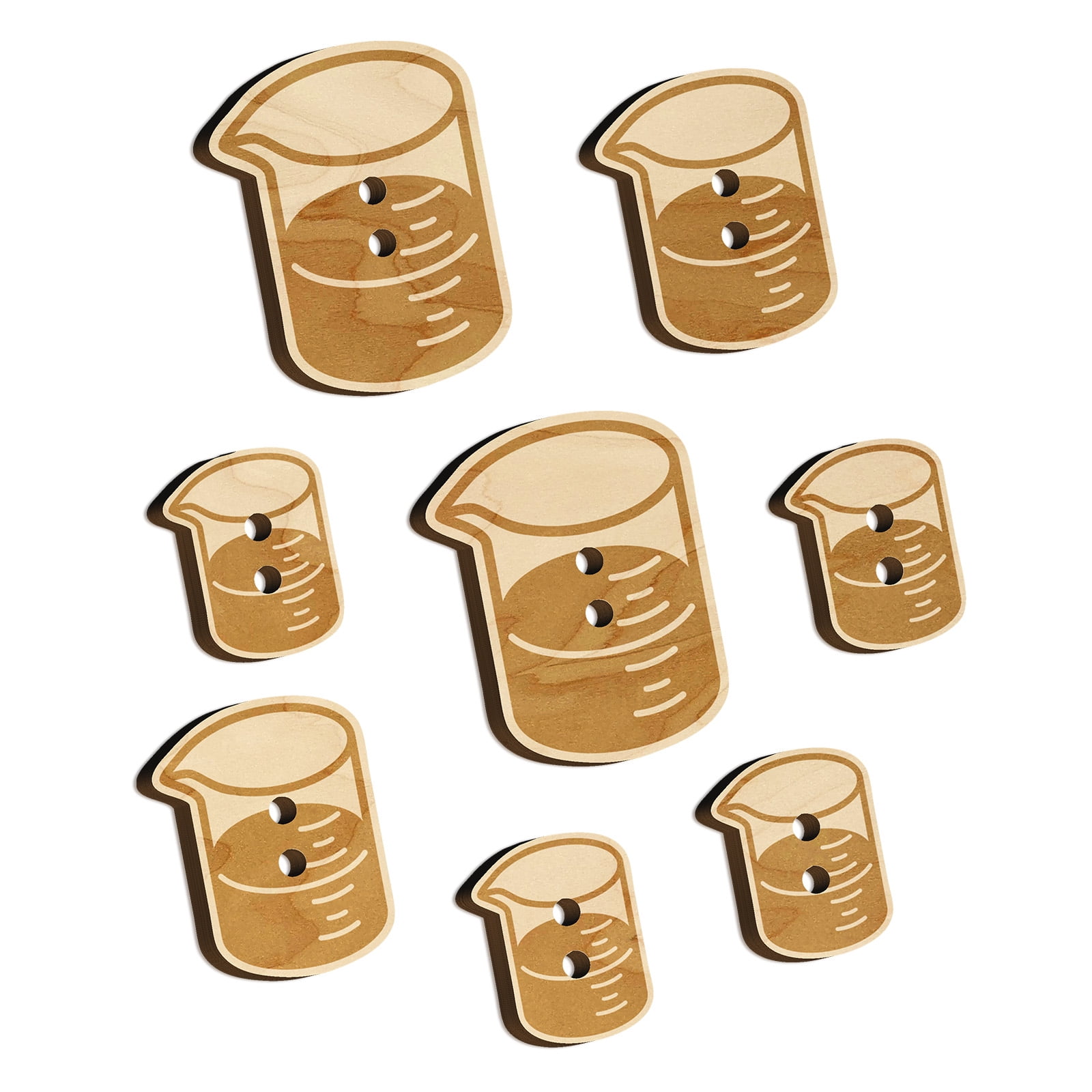 Glass Beaker Chemistry Science Wood Buttons for Crochet Knitting Sewing ...