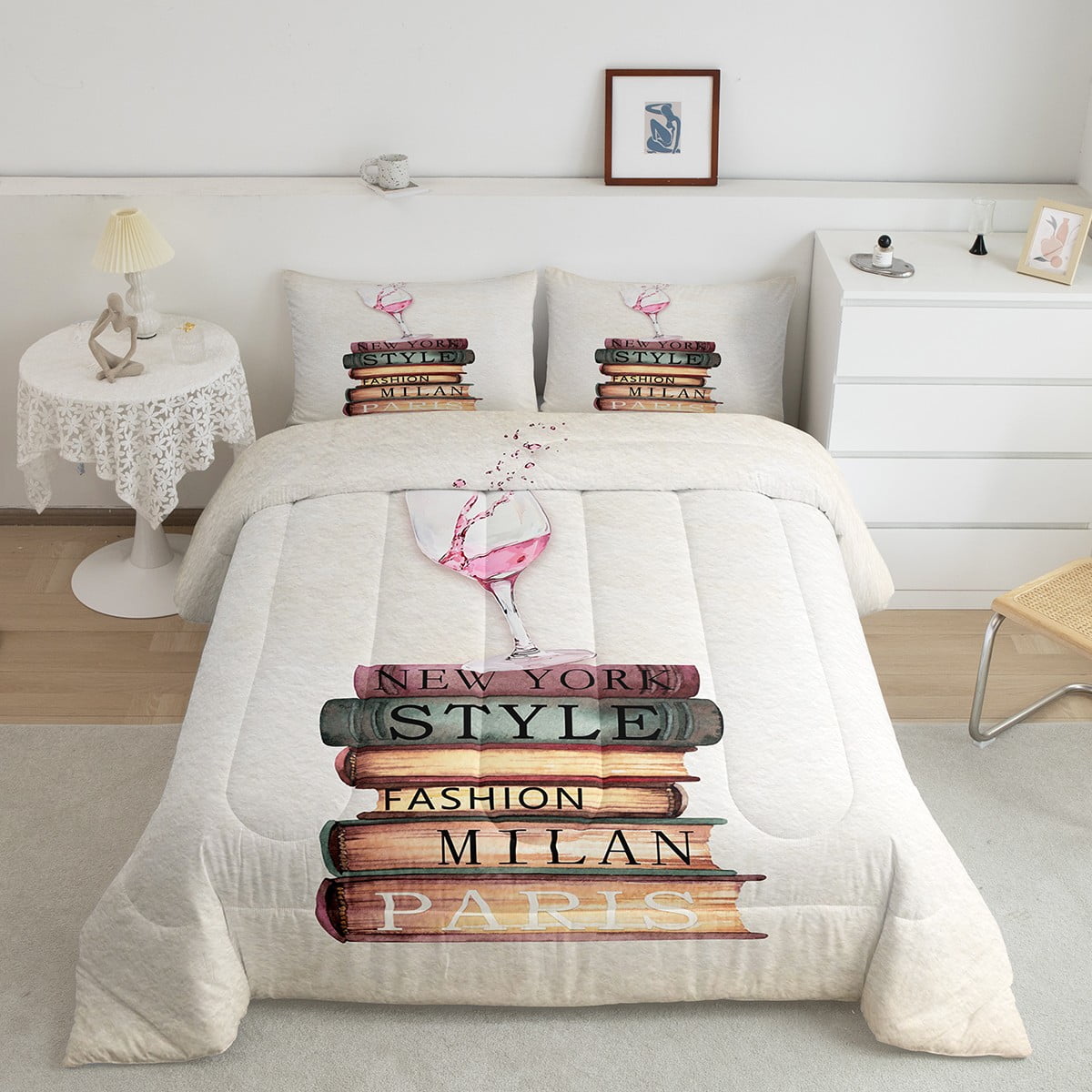 Glass Bedding Full, Modern Cool Fashion Design Comforter Set Lady Women ...