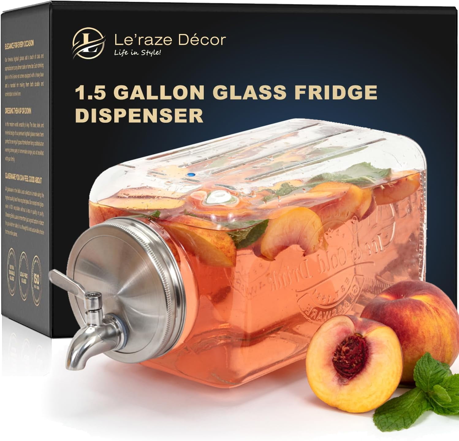 Glass Beverage Dispenser for Party - Beverage Dispenser for Leak proof ...