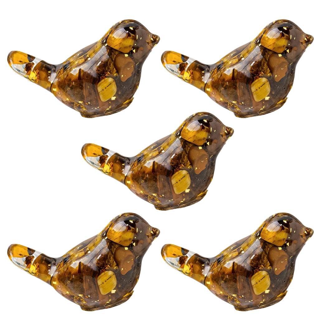Glass Bird Figures, 5Piece Collection Bird Figurines Birds Statues For ...
