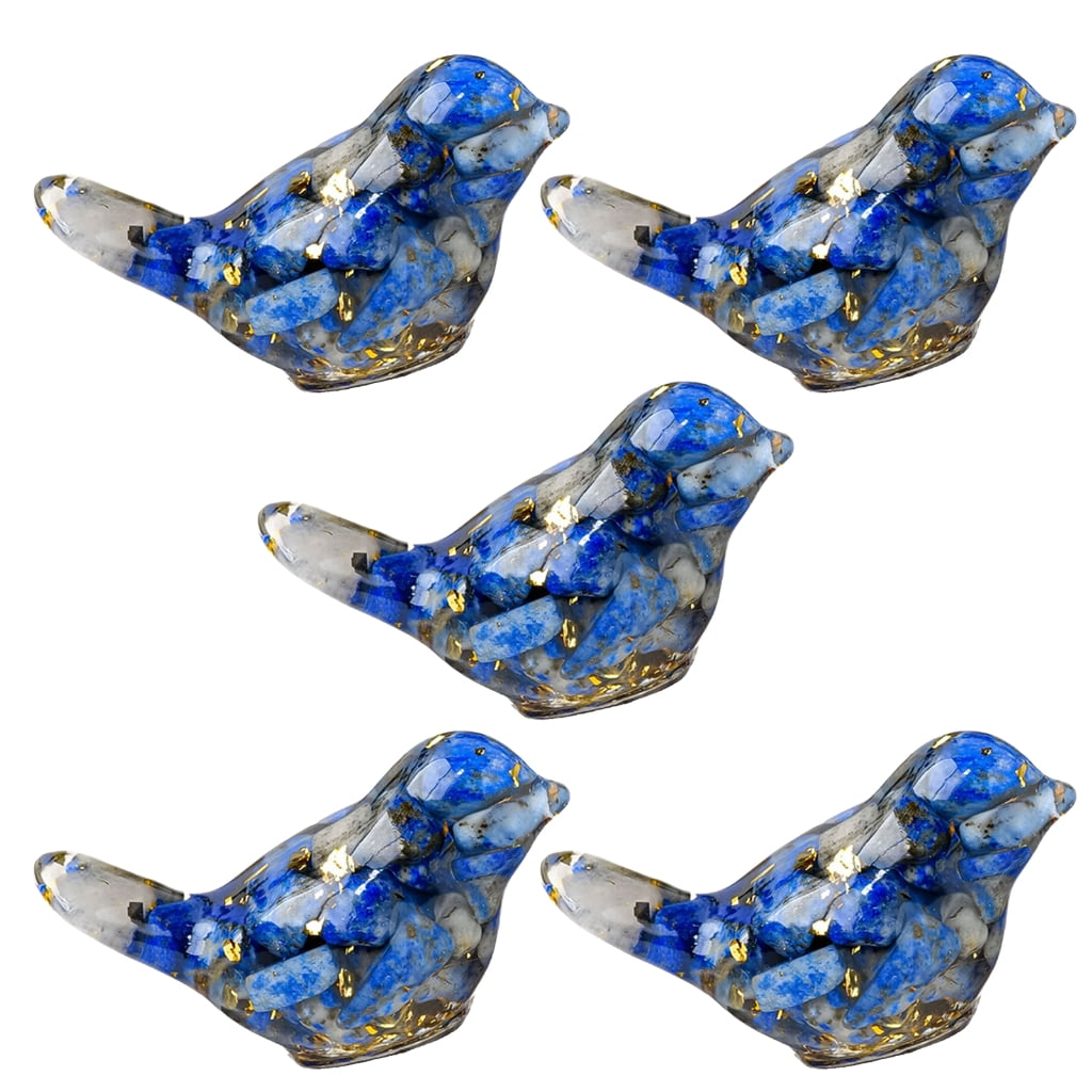 Glass Bird Figures, 5Piece Collection Bird Figurines Birds Statues For ...