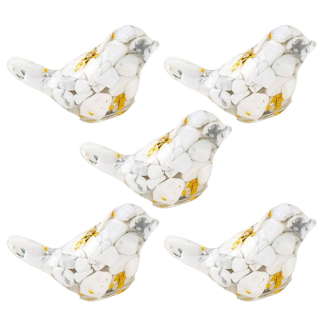Glass Bird Figures, 5Piece Collection Bird Figurines Birds Statues For ...